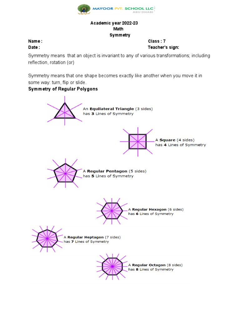Symmetry GR 7 | PDF