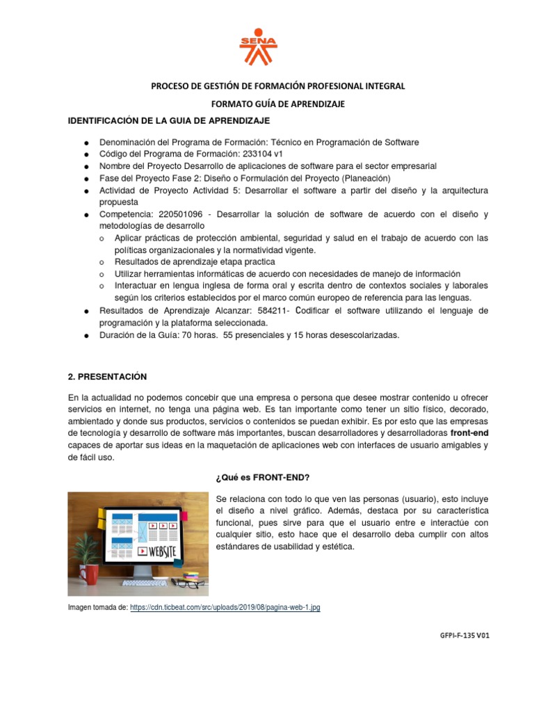 Gfpi-F-135 01 Guia 05 Front End | PDF | HTML | Software