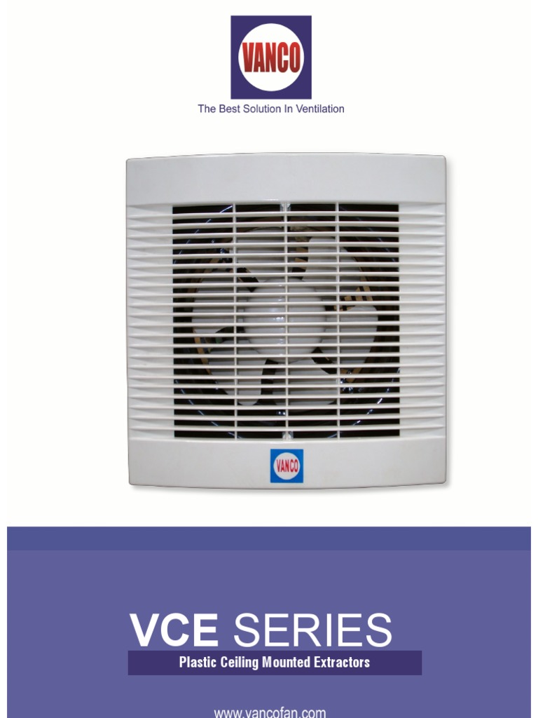 Vce Series: Plastic Ceiling Mounted Extractors | PDF | Manufactured ...
