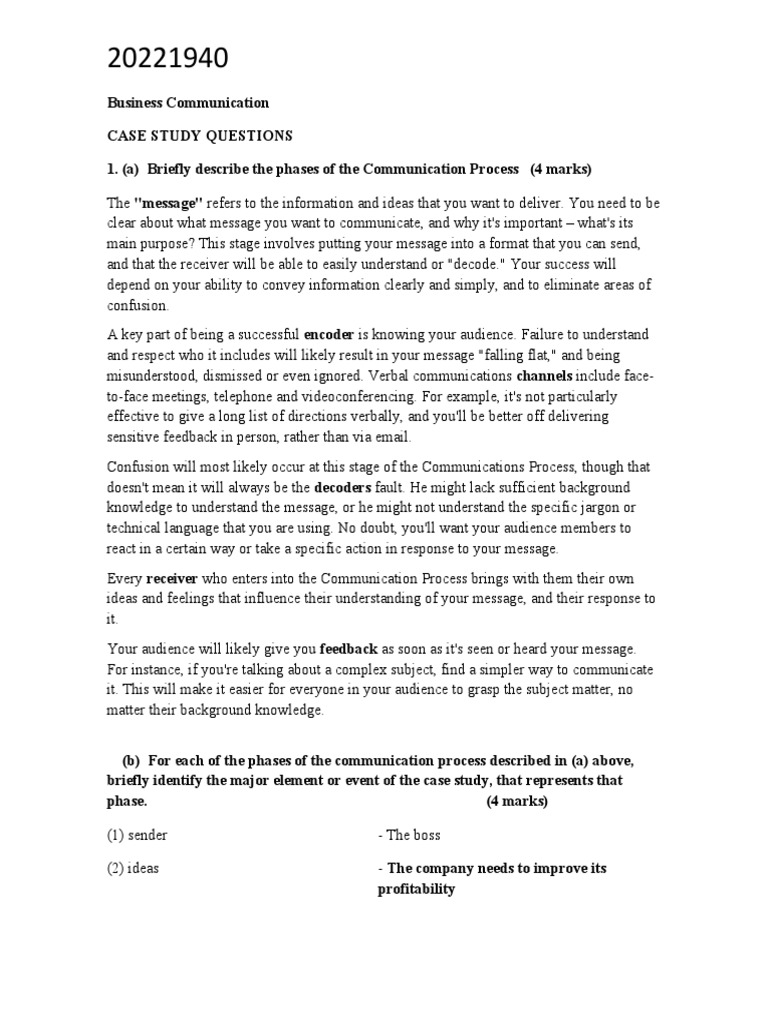 Case Study | PDF | Communication | Jargon