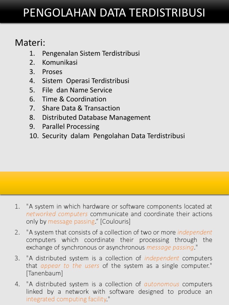 Pengolahan Data Terdistribusi | PDF