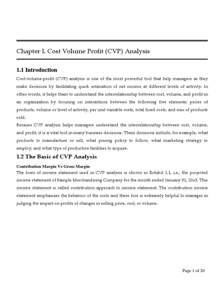 Ch. 1 CVP Re Rev | PDF | Gross Margin | Financial Accounting