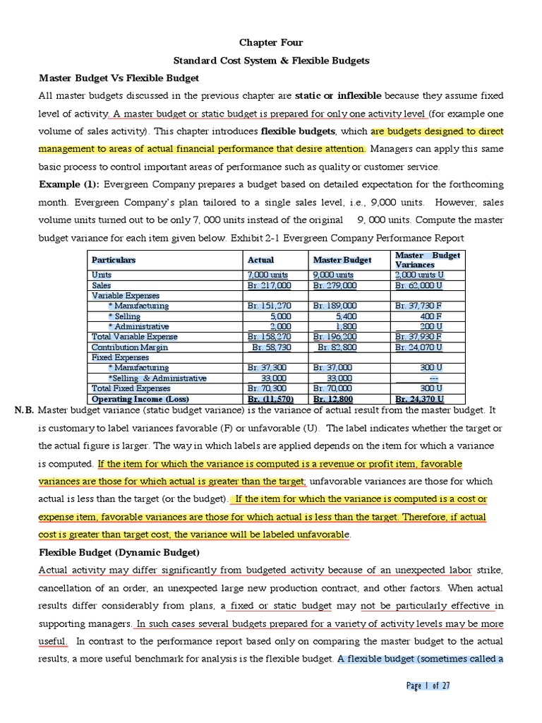 Ch. 3 Flexible Budgets&Standard Cost System | PDF | Variance | Labour Economics