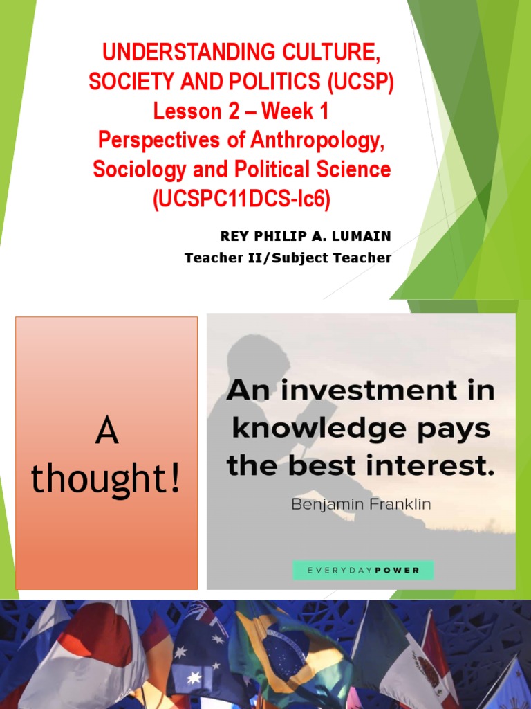 UCSP - LESSON 2 (Week 1) | PDF | Sociology | Social Sciences