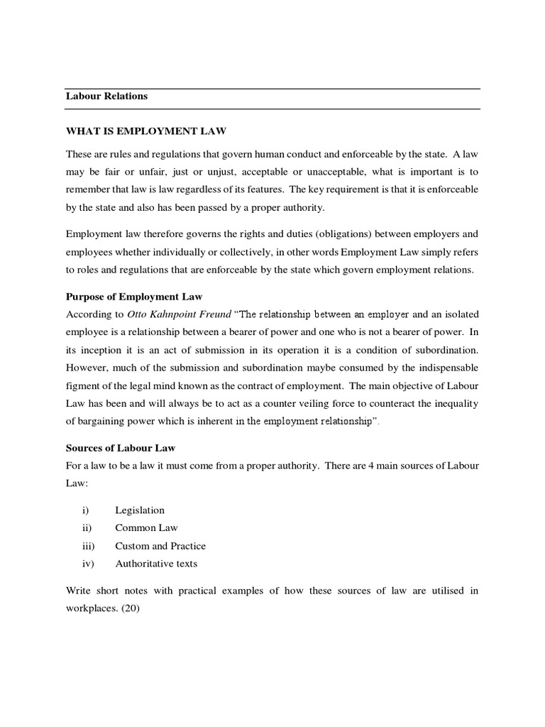 Labour Legislation Notes IPTA Lesson 1-3 | PDF | Precedent | Employment
