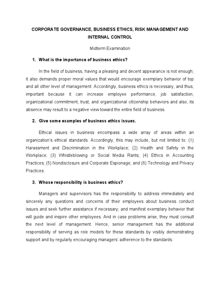 Corporate Governance, Business Ethics, Risk Management and Internal ...