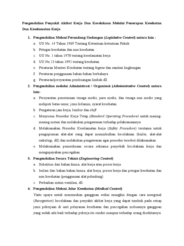 Pengendalian K3: UU dan Prosedur | PDF