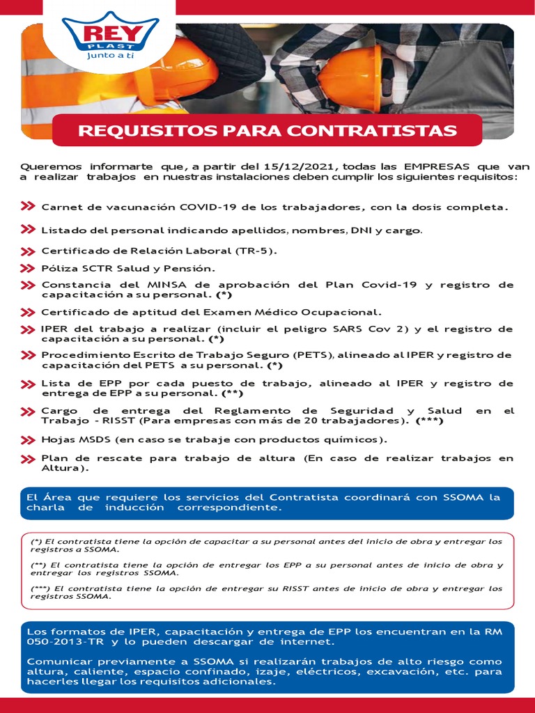 Requisitos para Contratistas R1 | PDF | Finanzas y dinero | Tecnología