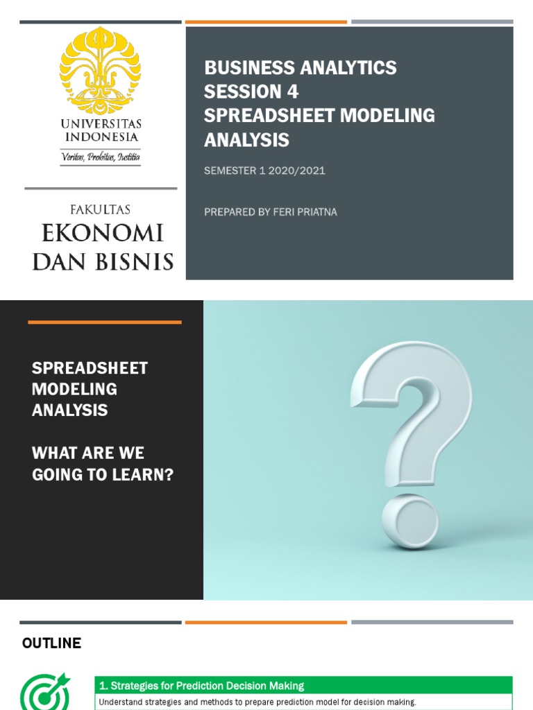 Session 4 Spreadsheet Modeling Analysis Pdf Spreadsheet Analytics