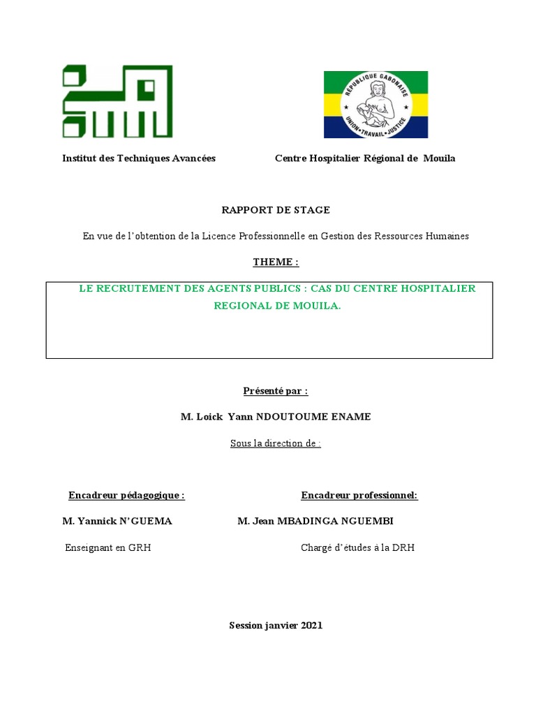 Rapport de Stage Final | PDF | Recrutement | Gestion des ressources ...