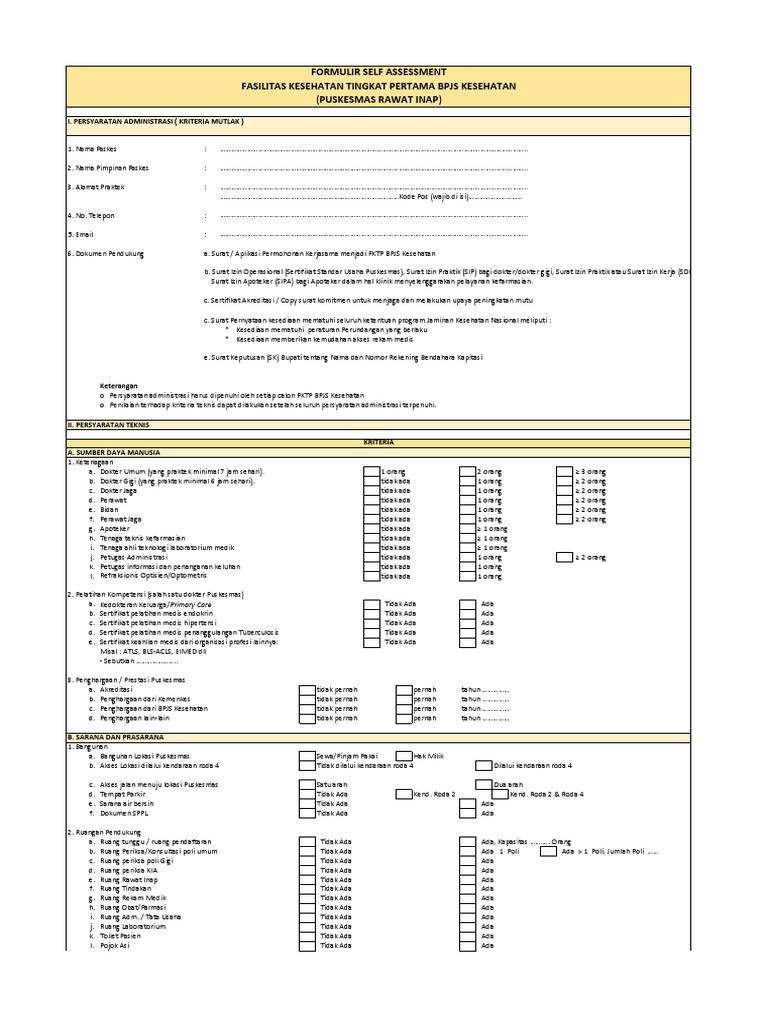Kriteria FKTP BPJS Kesehatan | PDF