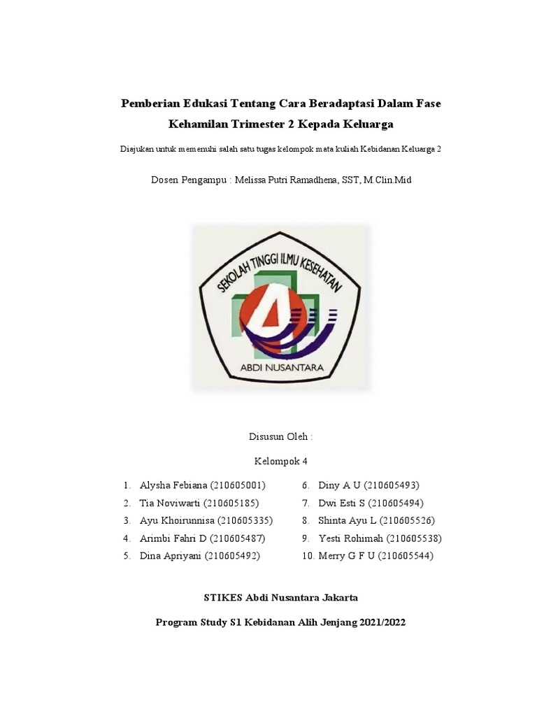 Pemberian Edukasi Tentang Cara Beradaptasi Dalam Fase Kehamilan ...