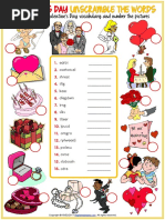 Valentines Day Vocabulary Esl Matching Exercise Worksheet For Kids | PDF