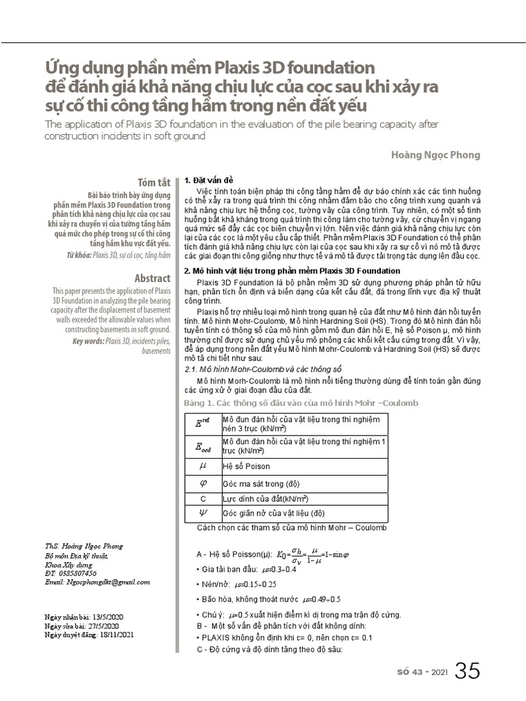 Ung Dung Plaxis 3D | PDF