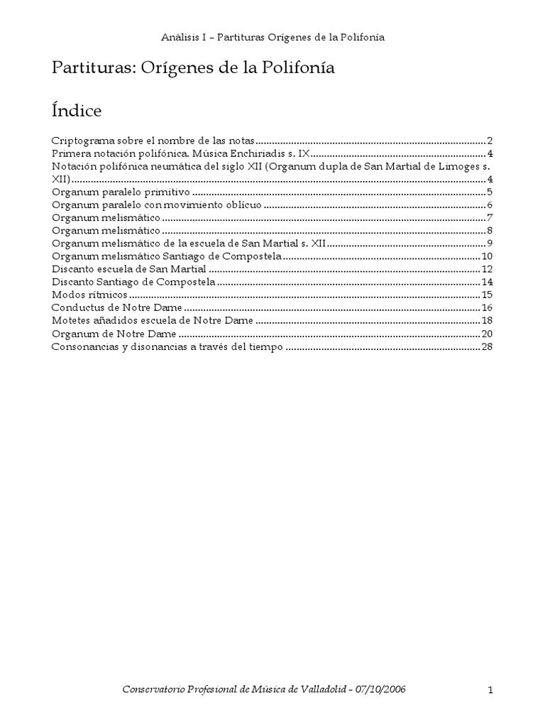 08 Partituras Origenes De La Polifonia Pdf Las Artes Escénicas