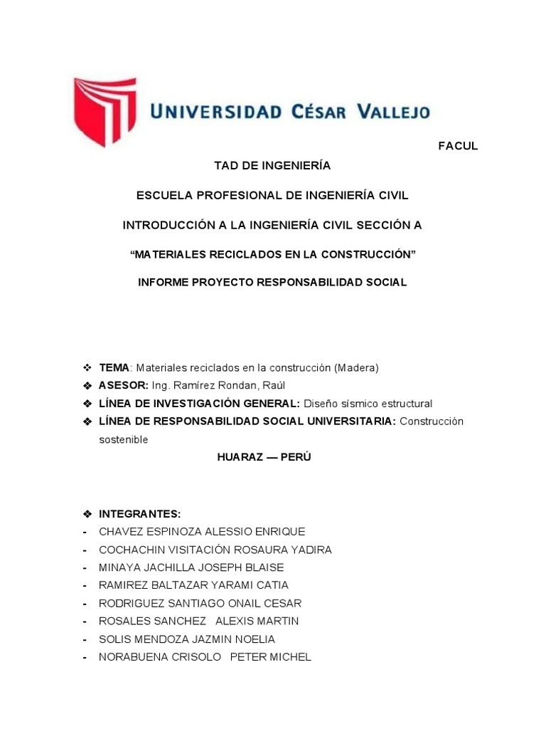 Trabajo de Responsabilidad Social | PDF | Residuos | Reciclaje