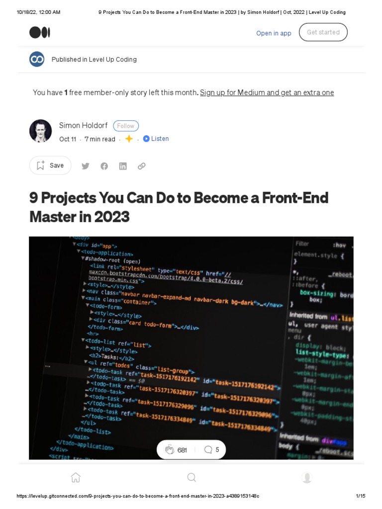 9 Projects You Can Do To Become A Front End Master In 2023 By Simon