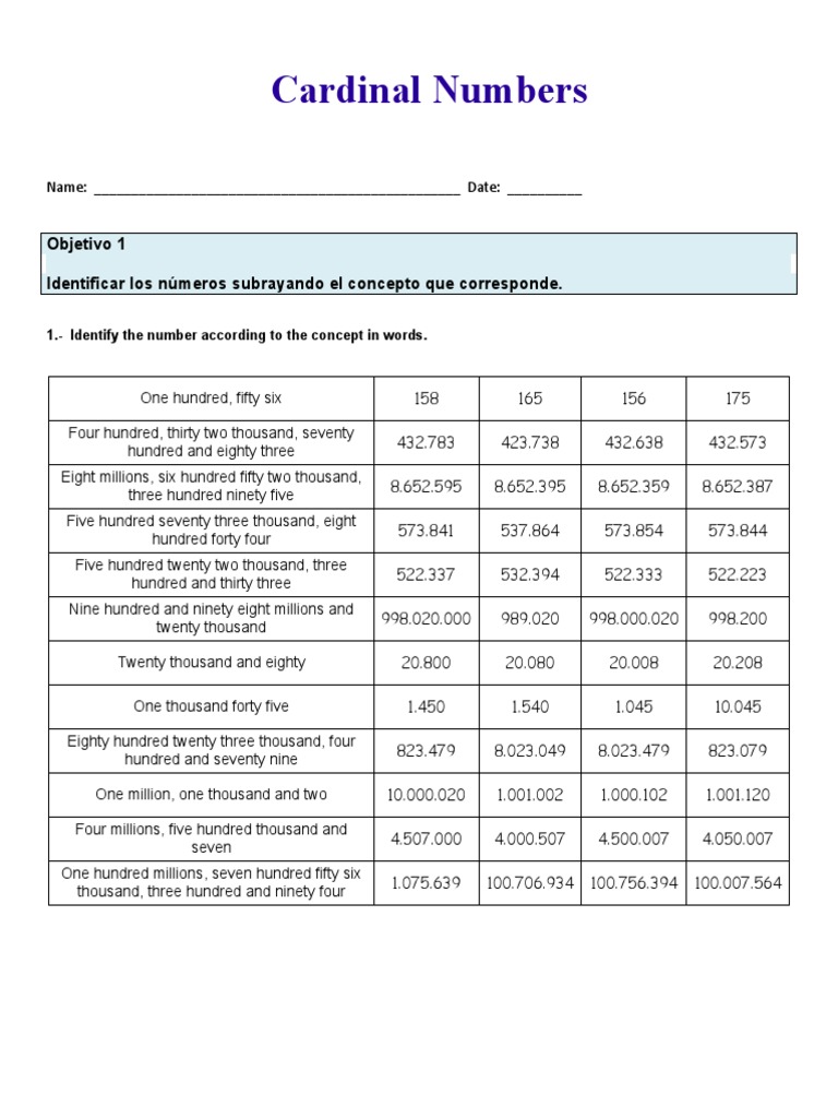 Exercises Numbers | PDF | Computers