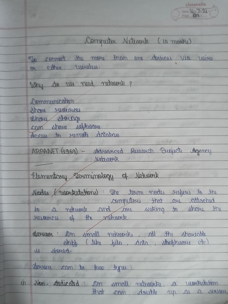Computer Network Handwritten Notes | PDF