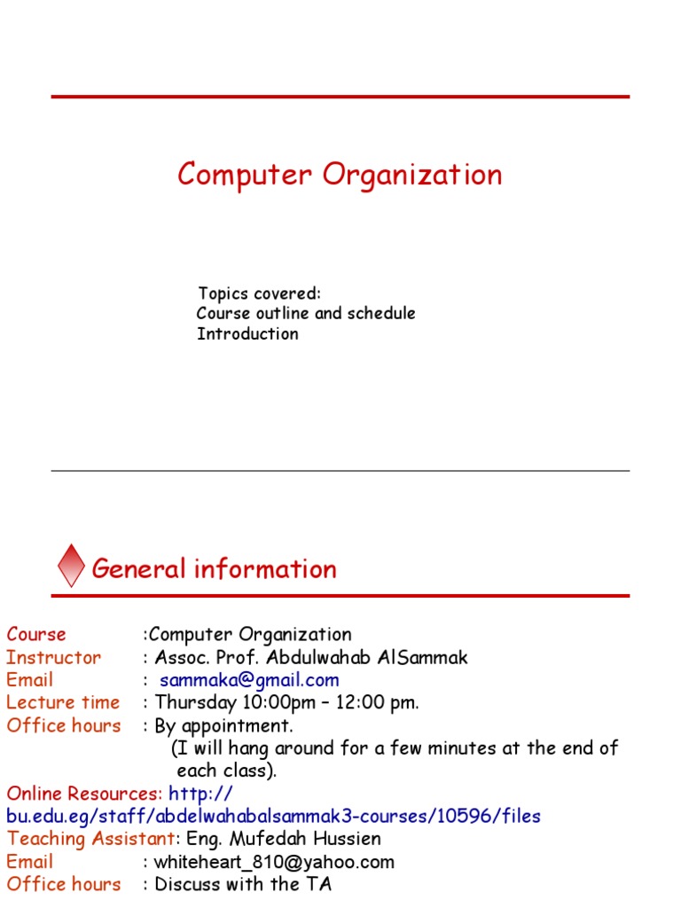 Abdelwahab Alsammak - Lecture-1-Introduction | PDF | Computer Data Storage | Input/Output