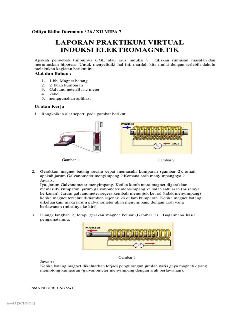 ODITYA RIDHO DARMANTO 10708 - Lks-Induksi-elektromagnetik - 2 | PDF