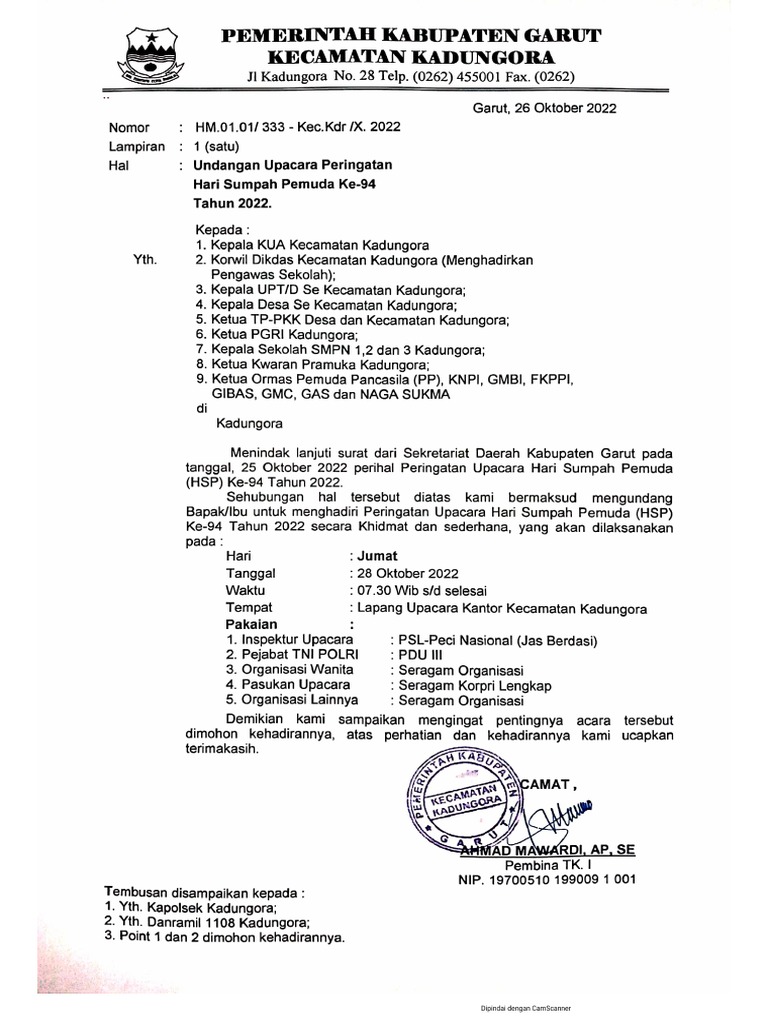 Surat Undangan Upacara | PDF