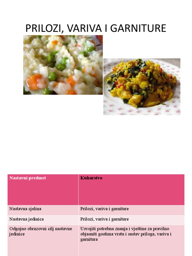 Prilozi, Variva I Garniture | PDF