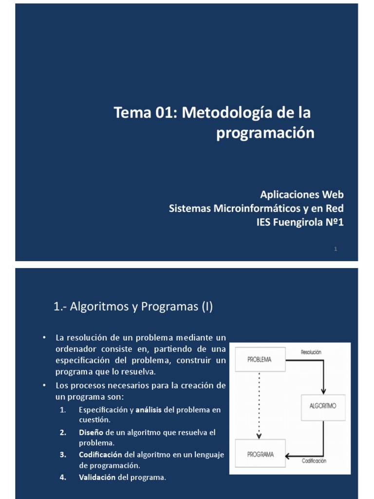 Tema 01 - Introducción A Los Algoritmos | PDF | Algoritmos | Programación Tema 01 - Introducción A Los Algoritmos | PDF | Algoritmos | Programación