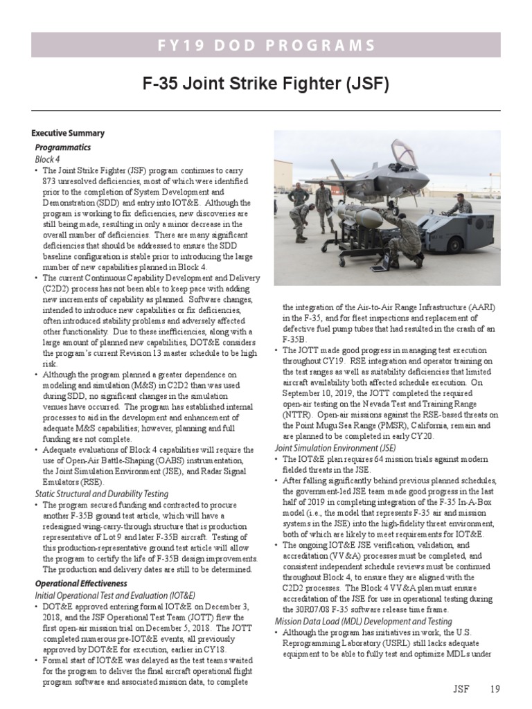 2019 F 35 JSF | PDF | Lockheed Martin F 35 Lightning Ii | Aviation