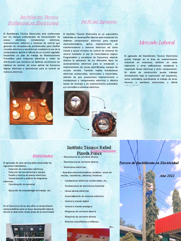Trifolio Electricidad | PDF | Electricista | Ingenieria Eléctrica