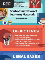 Learning Package (Contextualization, Localization & Indigenization | PDF | Learning | Curriculum