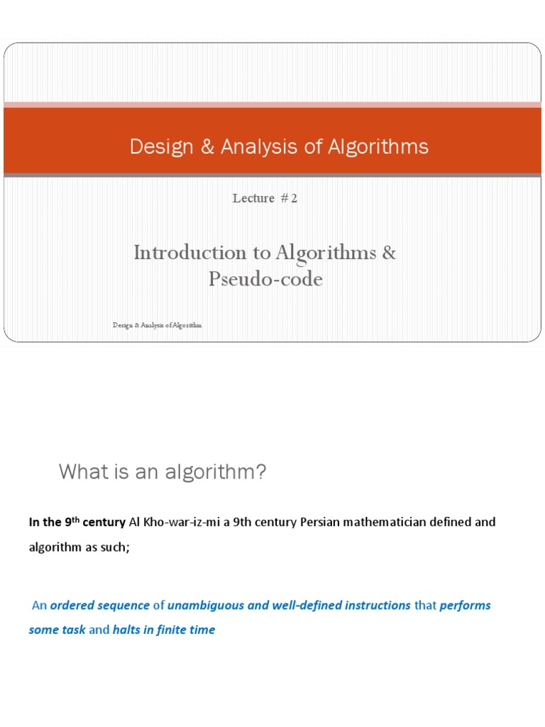 DAA Lecture 2 | Download Free PDF | Control Flow | Algorithms