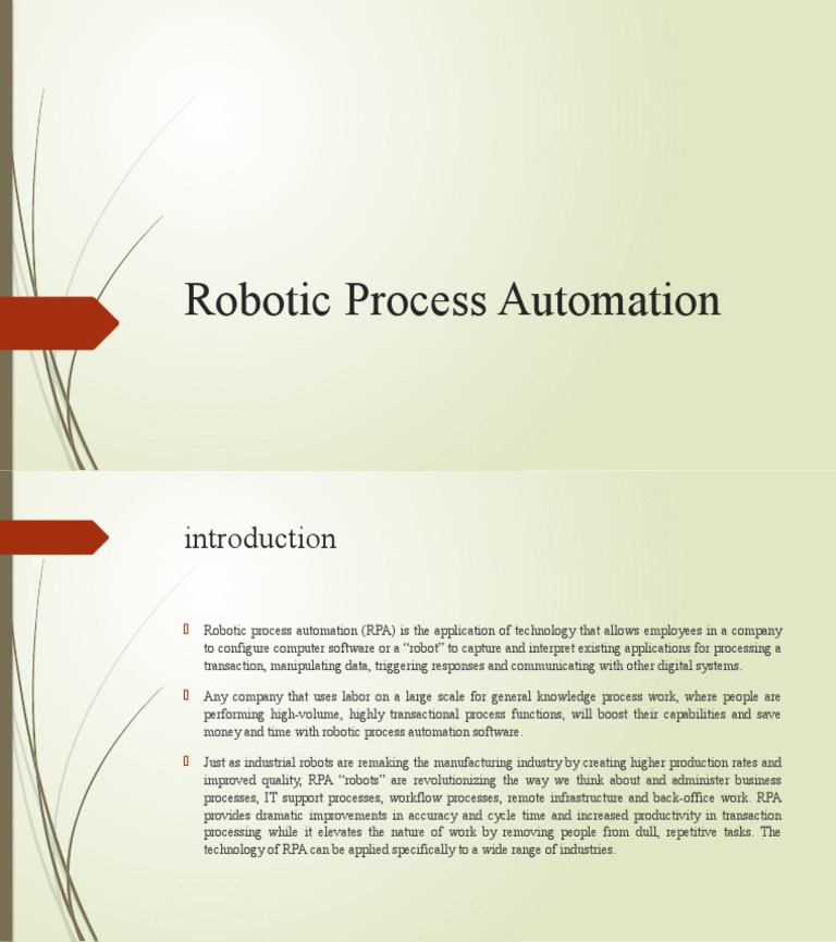 Robotic Process Automation | PDF