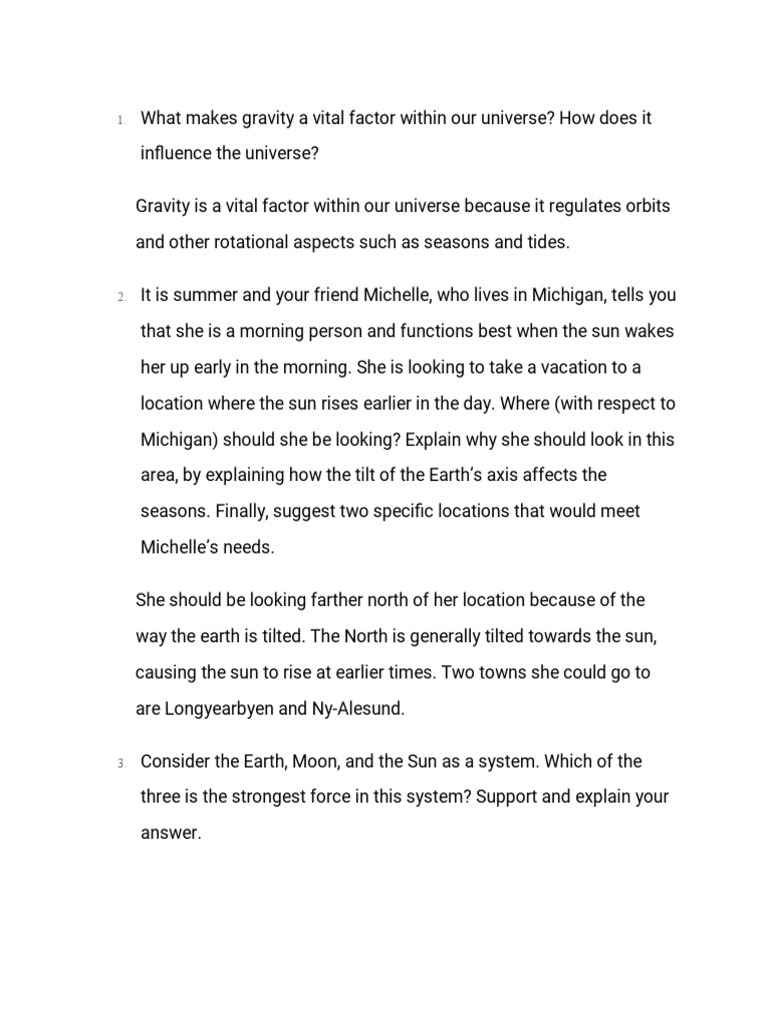 Astronomy Unit 3 Critical Thinking Questions | PDF | Solar Eclipse | Moon