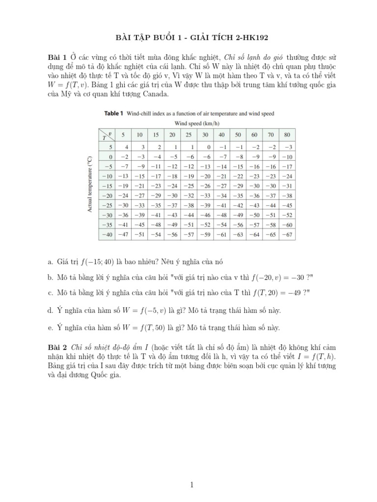 Bài Tập Tuần 1 - GT2 | PDF