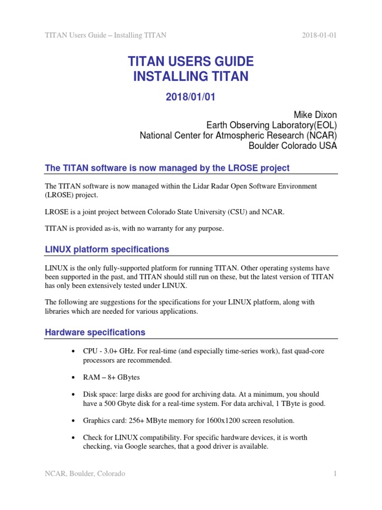 Titan Install | PDF | Linux | Operating System