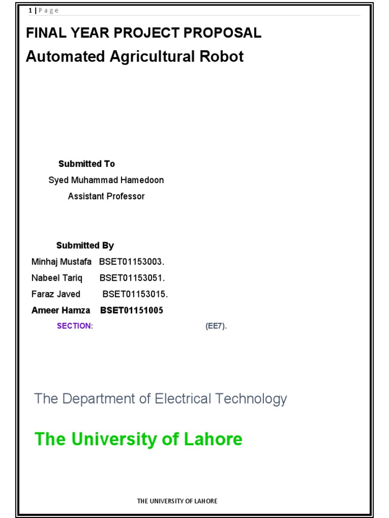 FINAL YEAR PROJECT PROPOSAL (Review) | PDF | Infrared | Arduino
