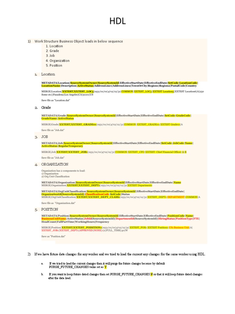 1) Work Structure Business Object Loads in Below Sequence 1. Location 2 ...