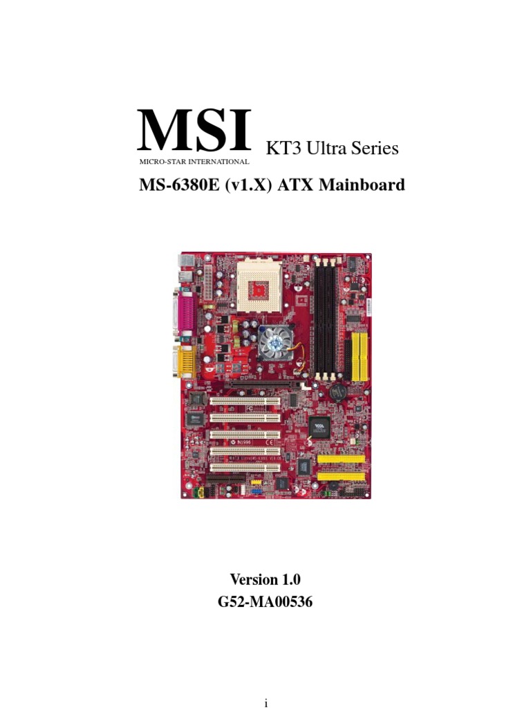 MSI KT3 Motherboard | PDF | Usb | Bios