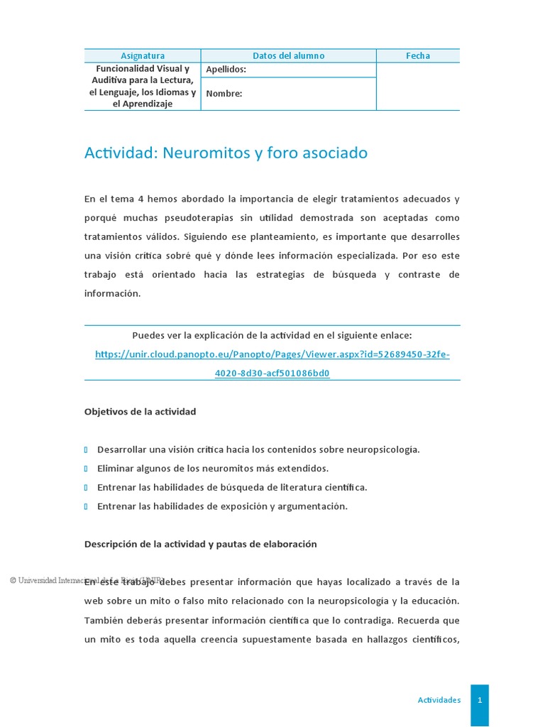 Neuromitos y Foro | PDF | Aprendizaje | Evaluación