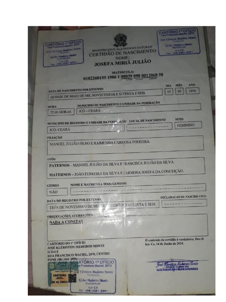 Documento Mãe | PDF