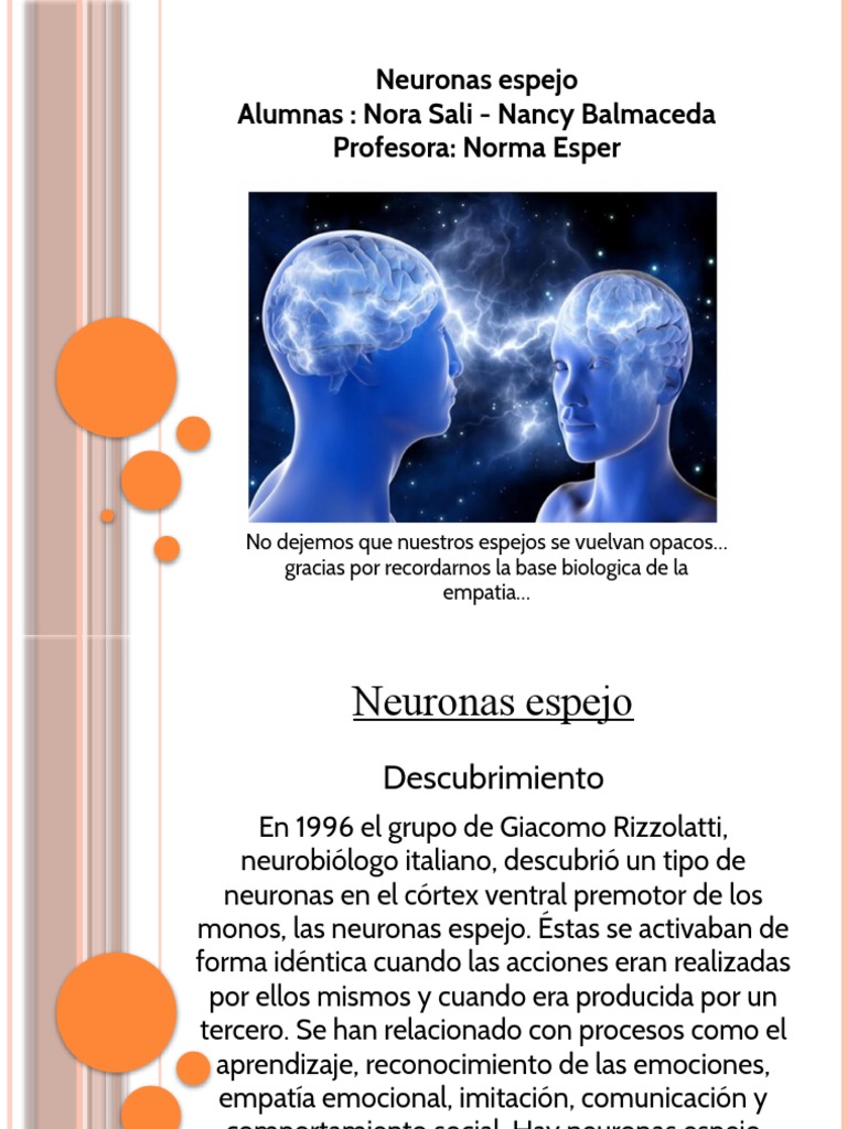 Neuronas Espejo | PDF | Empatía | Las emociones