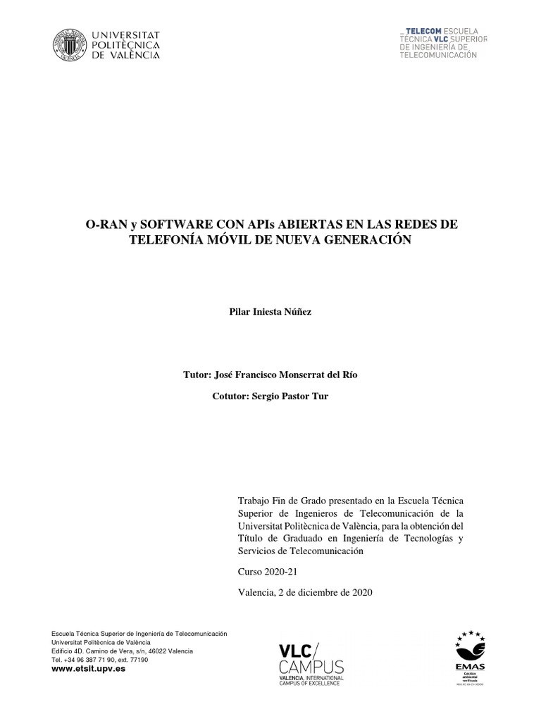 Iniesta - O-RAN y Software Con APIs Abiertas en Las Redes de Telefonía ...