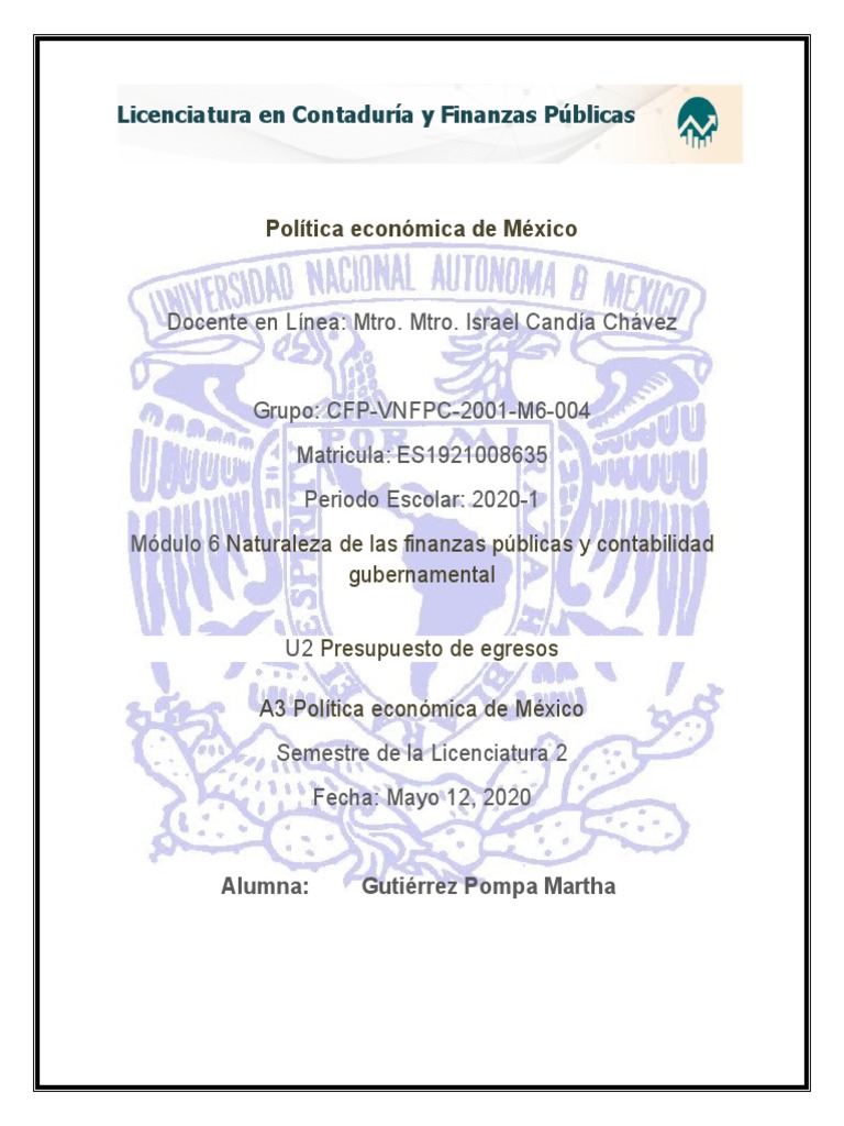 M6 U2 A3 MAGP Ensayo | PDF | Presupuesto | México