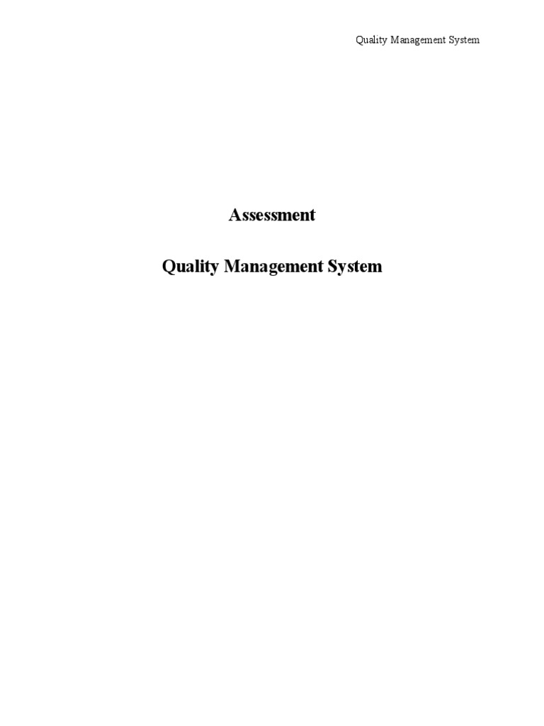 Quality Management System Assessment | PDF | Quality Management System ...
