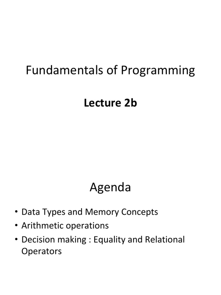 Fundamental Of Programming In Cpp Lecture 3 Pdf Boolean Data Type Integer Computer Science 0720