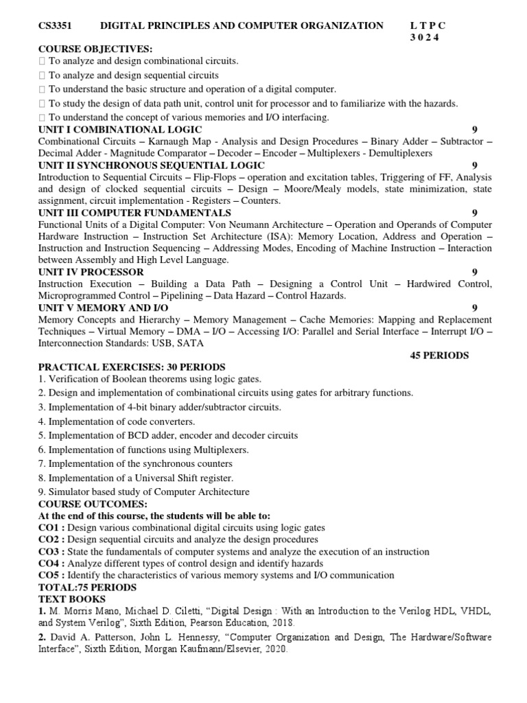 CS3351 DPCO Syllabus 2021R II Year AIDS | PDF | Central Processing Unit | Information Age