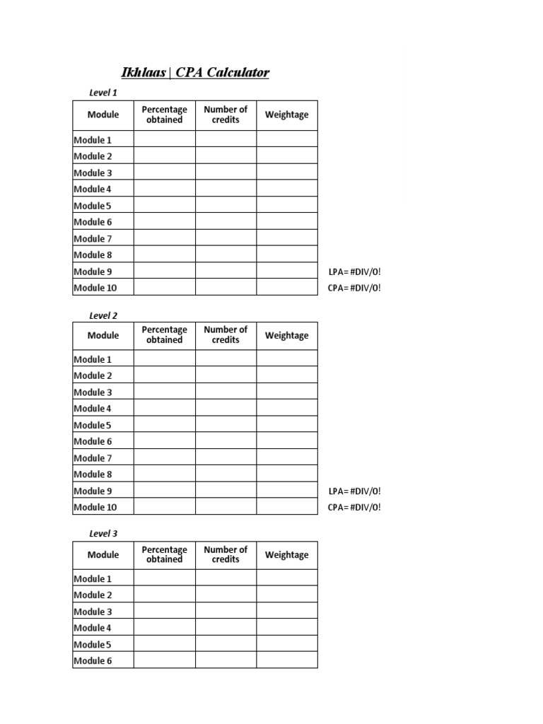 CPA Calculator | PDF | Computing | Computer Engineering