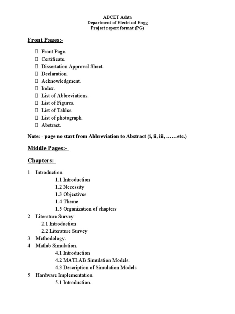 Me Final Report Format Pdf Thesis