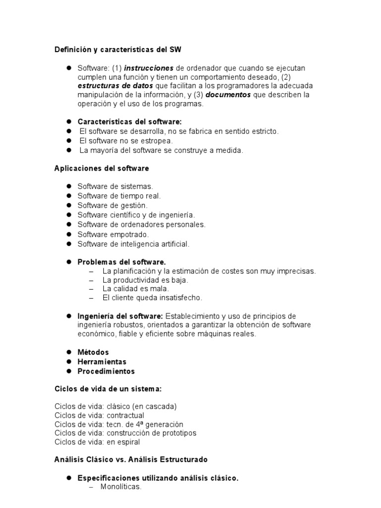 Definición y características del SW | PDF | Objeto (informática) | Software